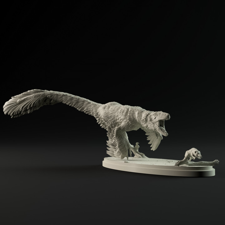 3D Printable Dromeosaurus chasing Alphadon 1-12 scale pre-supported ...