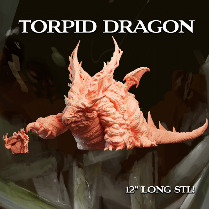 3D Printable Torpid Dragon by Dillon Olney