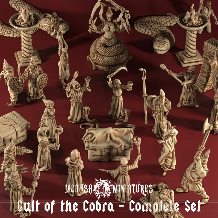 3D Printable Cult of the Cobra – Complete Set | Serpent-Worshipping ...