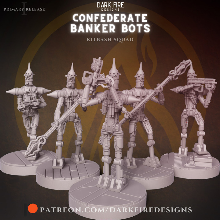 3D Printable Banker Bot Squad by Dark Fire Designs
