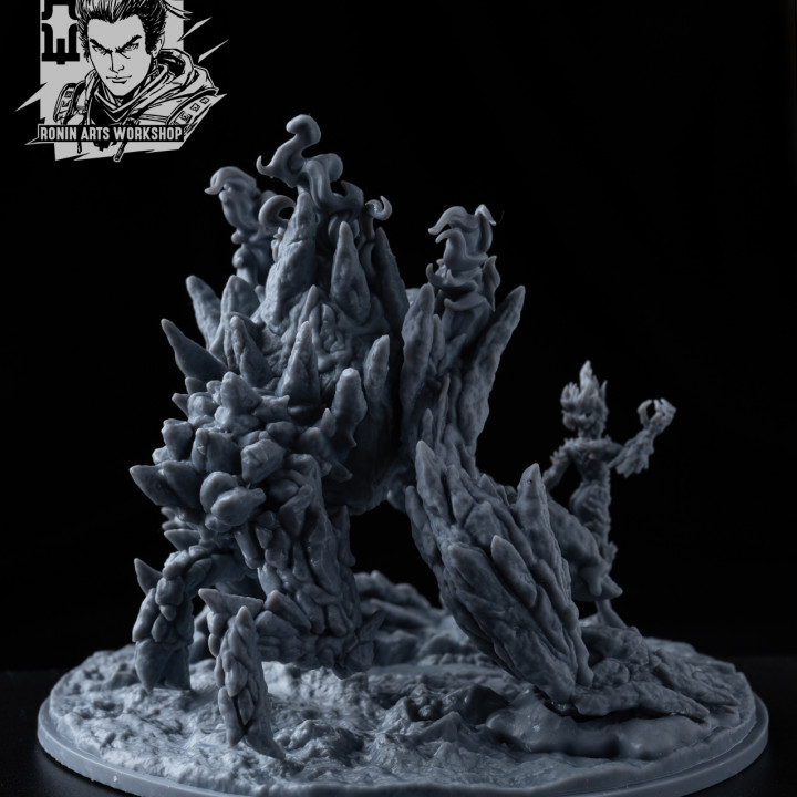 3D Printable Fire Golem + Fire Elemental Combo by Ronin Arts Workshop