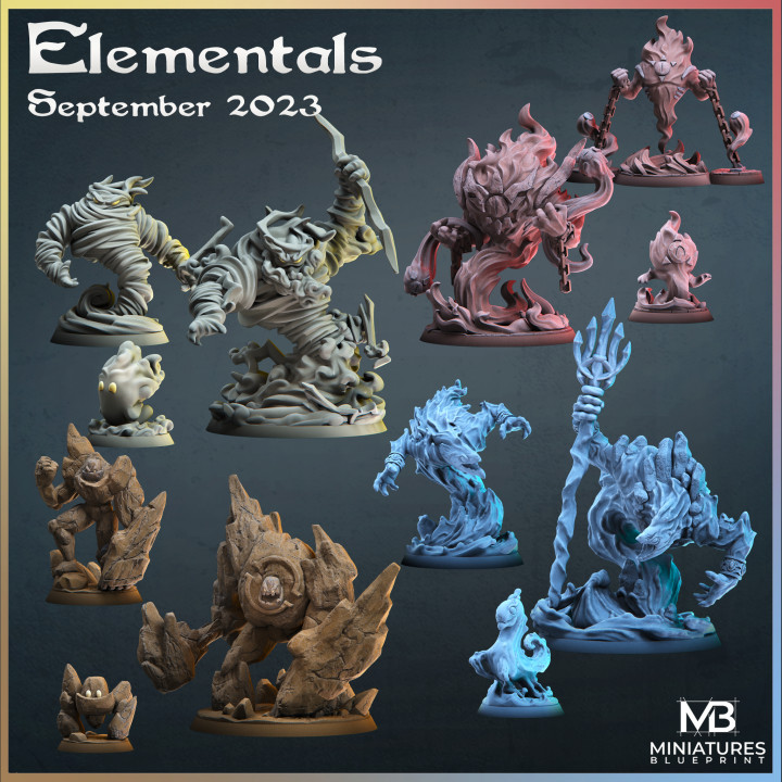 3D Printable Elementals - September 2023 release by Miniatures Blueprint