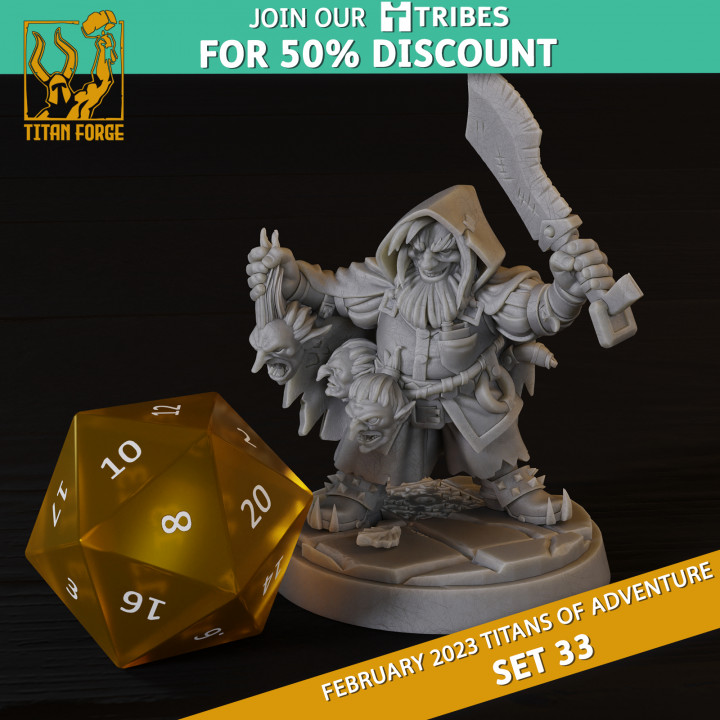 3D Printable Dwarf Male Ranger - RPG Hero Character D&D 5e - Titans of ...