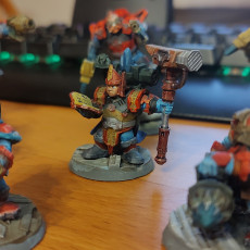 3D Printable Dwarf Champion (Rune Master) - Dwarf Guilds by One Page Rules