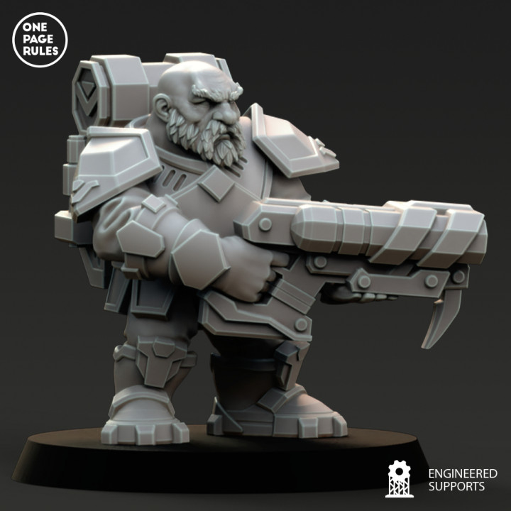 3D Printable Dwarf Warriors - Dwarf Guilds by One Page Rules