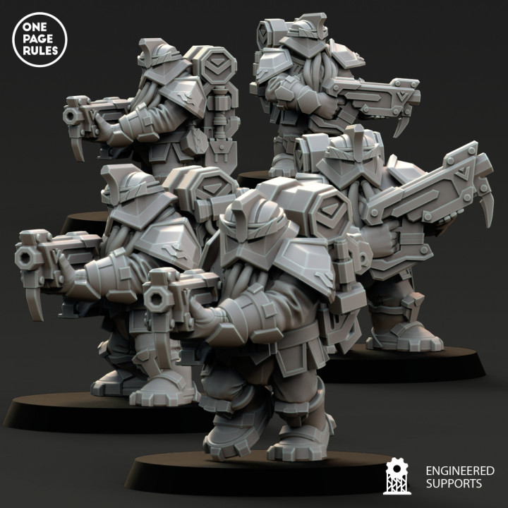 3D Printable Dwarf Warriors - Dwarf Guilds by One Page Rules
