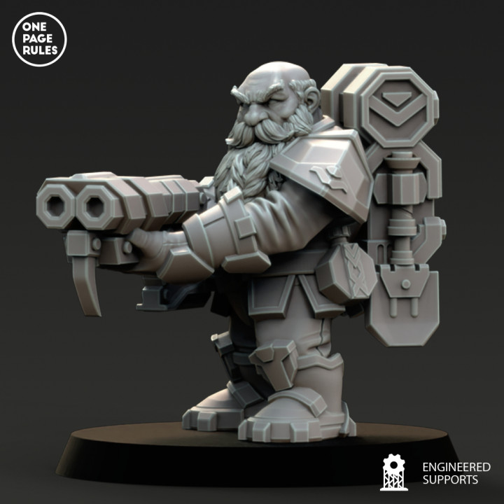3D Printable Dwarf Warriors - Dwarf Guilds by One Page Rules