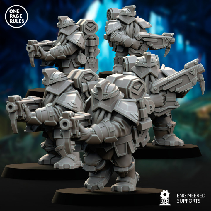 3D Printable Dwarf Warriors - Dwarf Guilds by One Page Rules