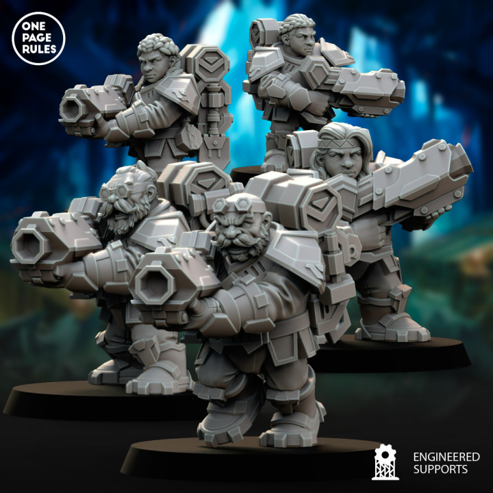 3D Printable Dwarf Warriors - Dwarf Guilds by One Page Rules