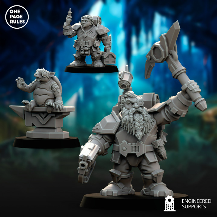 3D Printable Dwarf Warriors - Dwarf Guilds by One Page Rules