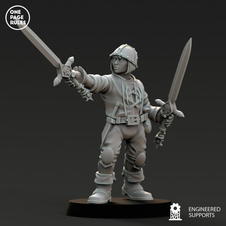 3D Printable Mercenaries - Human Empire by One Page Rules