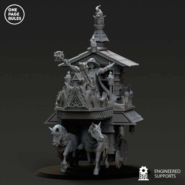 3D Printable Beamer Wagon of Fire - Human Empire by One Page Rules