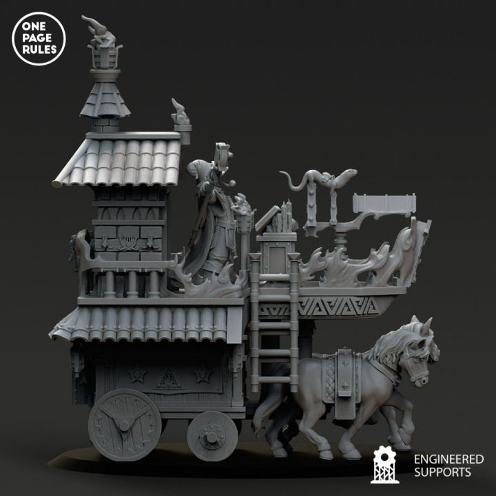 3D Printable Beamer Wagon of Fire - Human Empire by One Page Rules