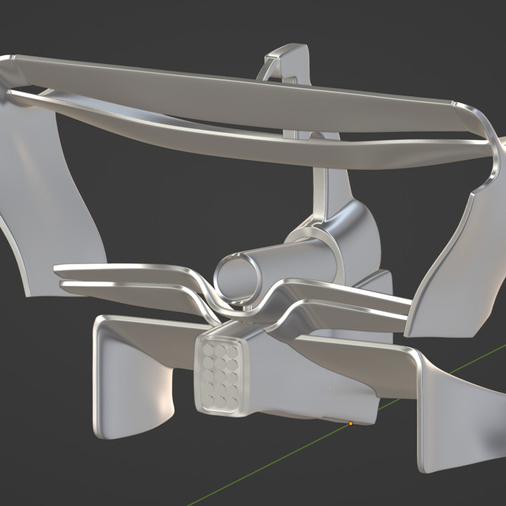 3D Printable Ferrari SF23 front & rear wing for hat by Slope