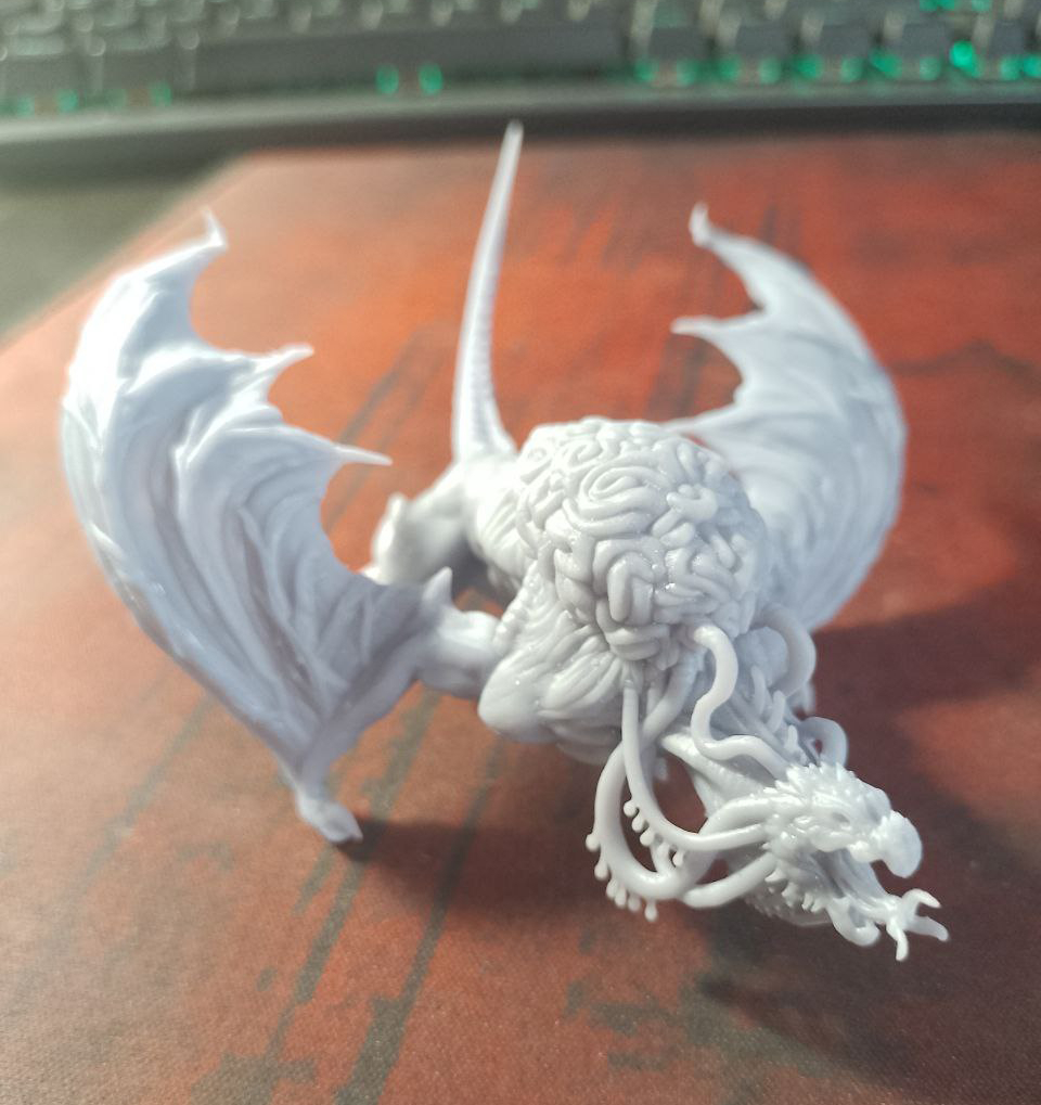 3D Printable Elder Brain Dragon (80mm Base) by Zio