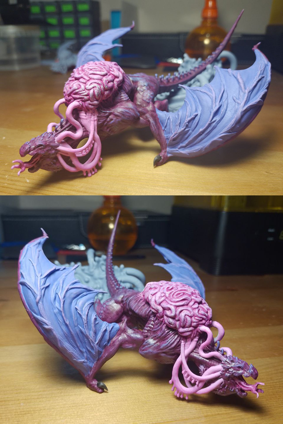 3D Printable Elder Brain Dragon (80mm Base) by Zio