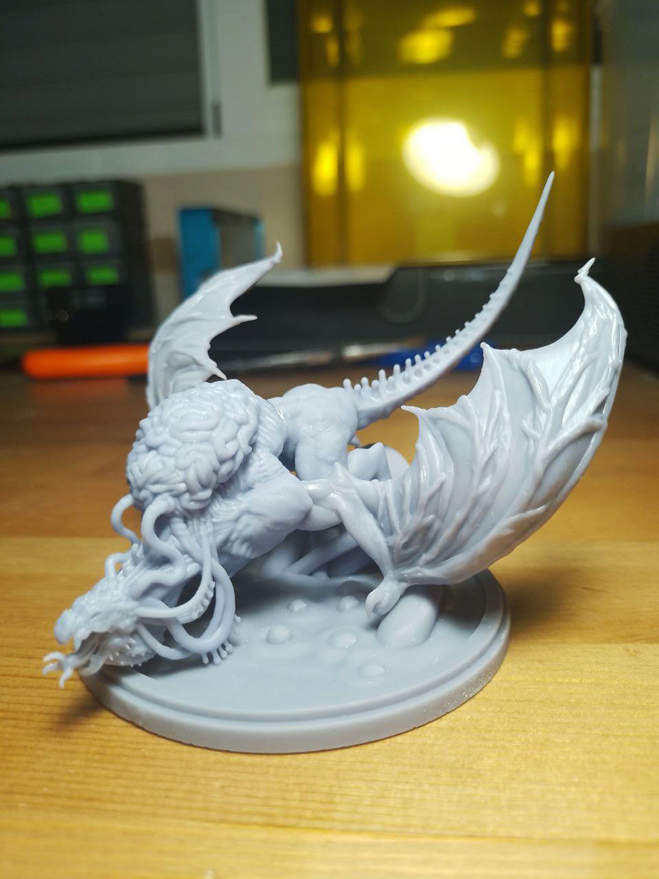 3D Printable Elder Brain Dragon (80mm Base) by Zio