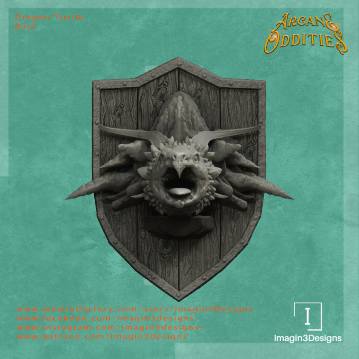 3D Printable Dragon Turtle Bust by Imagin3Designs