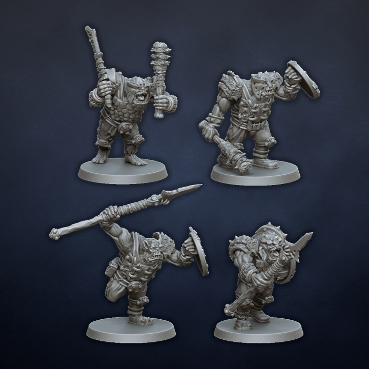 3D Printable Veteran Orcs by Dragon's Lake Miniaturas