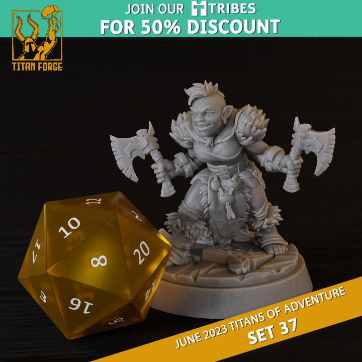 3D Printable Dwarf Female Barbarian - RPG Hero Character D&D 5e - Titans of Adventure Set 37 by ...