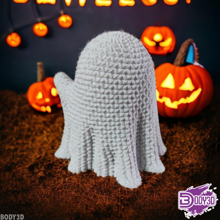 3D Printable Crocheted Ghost & Keychain by BODY3D
