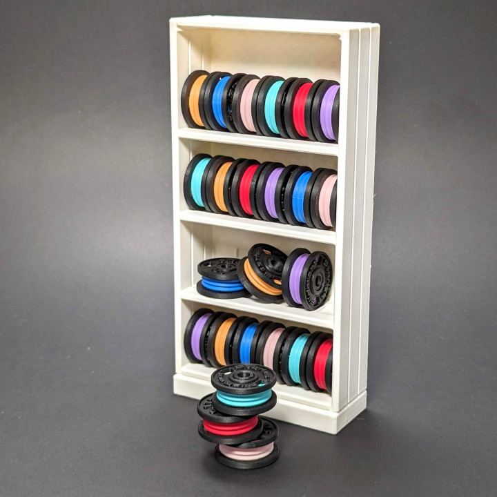3D Printable Mini Spool Display Shelves (and mini spools!) by Clockspring