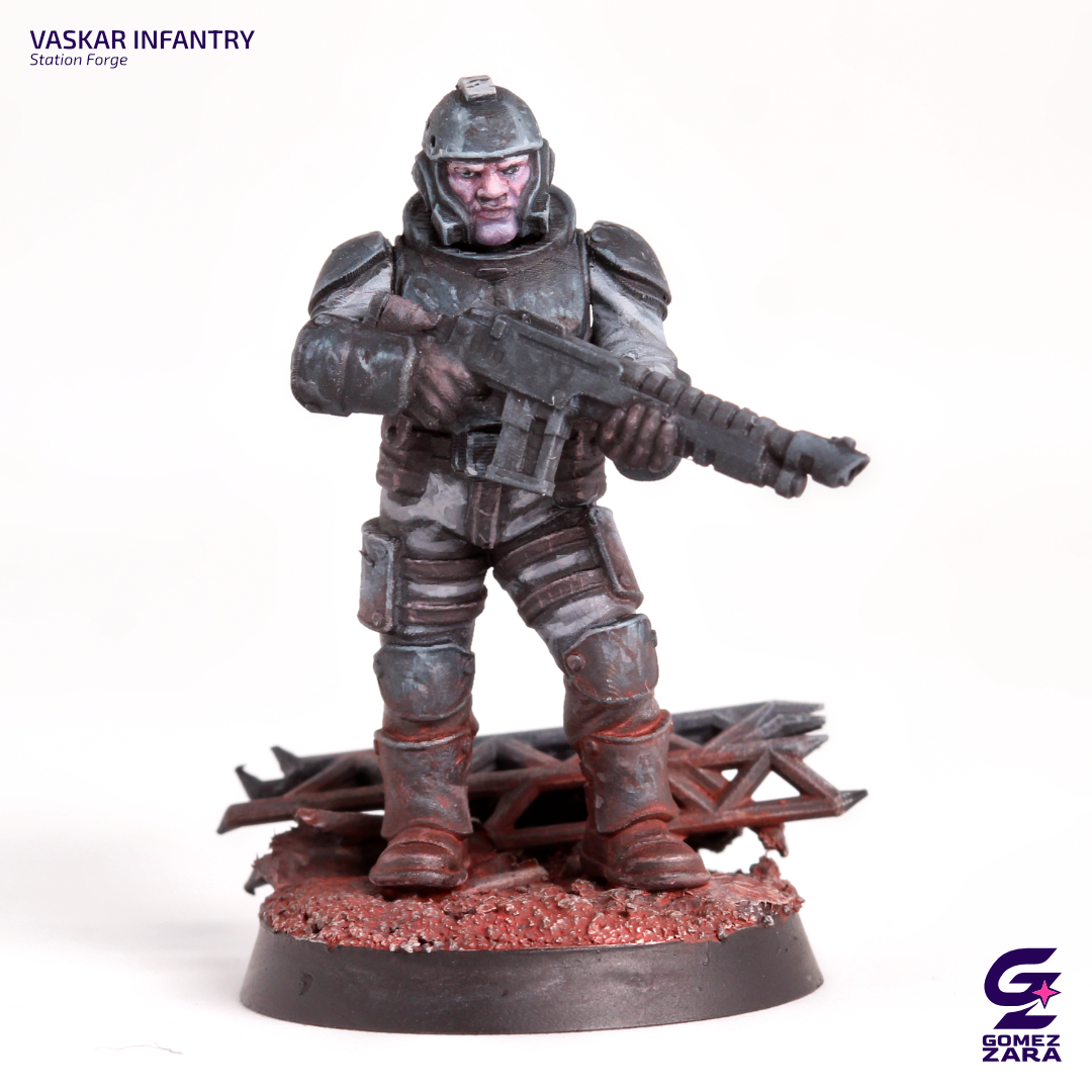 3D Printable Vaskar Infantry Mini Painting Guide + Model by Station Forge