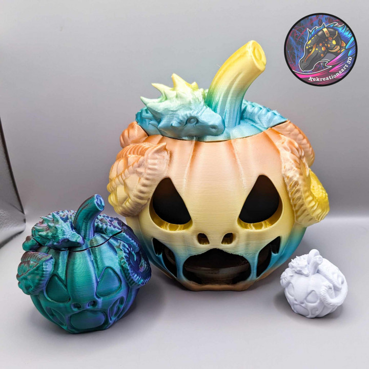 3D Printable Dragon Jack'o'lantern by Kirsten M