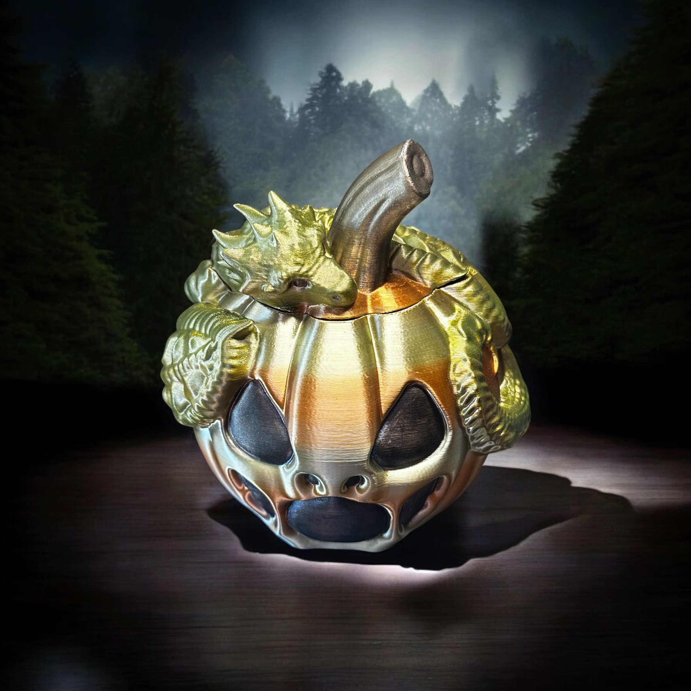 3D Printable Dragon Jack'o'lantern by Kirsten M