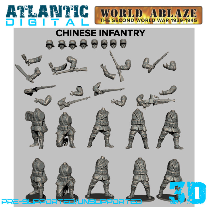 3D Printable WW2 Chinese Infantry by Wargames Atlantic