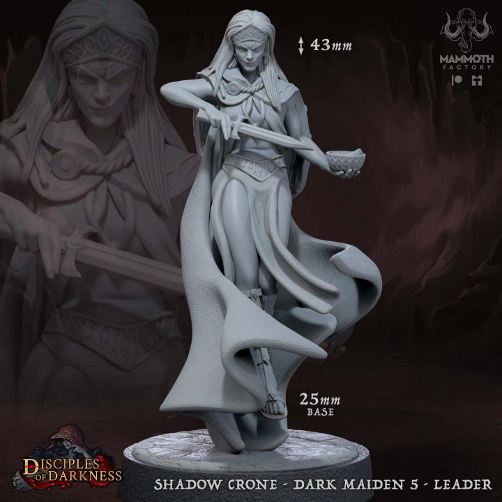 3D Printable Shadow Crone - Dark Maiden Leader by Mammoth Factory
