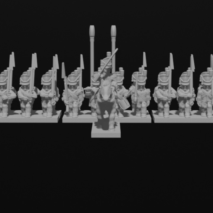 3D Printable 6-15mm British Line & Light Infantry in Belgic Shakos ...