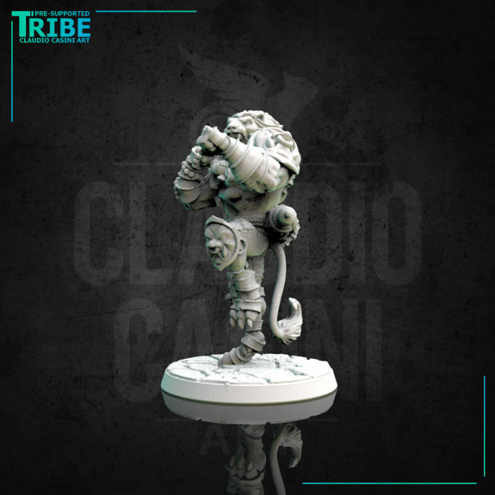 3D Printable (0163) Male felinid lionfolk lionman monk by Claudio ...