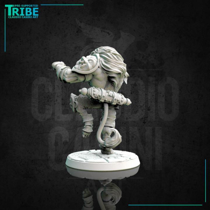 3D Printable (0163) Male felinid lionfolk lionman monk by Claudio ...