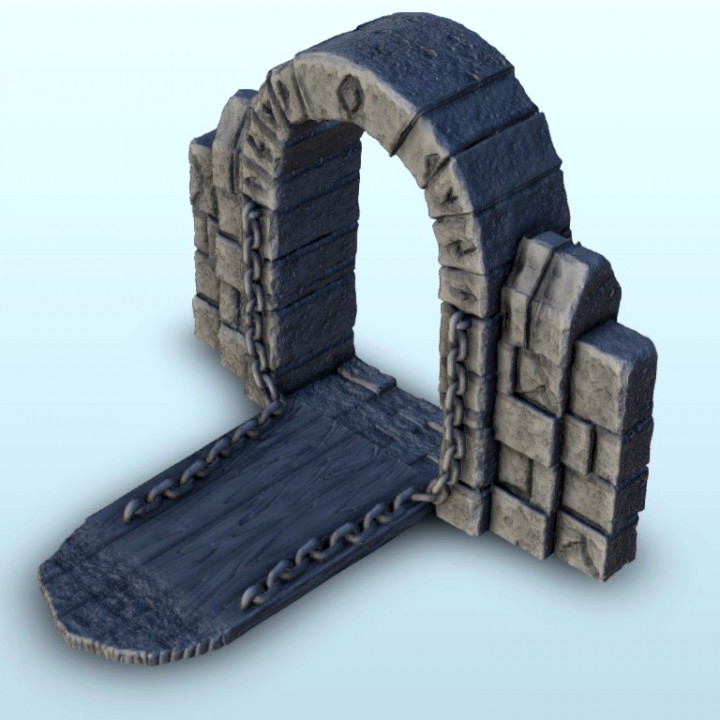 3D Printable Medieval gates with chains - Medieval Fantasy Magic Feudal ...