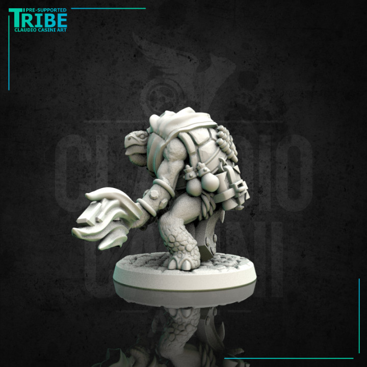 3D Printable (0166) Male turtle wizard with a magic staff by Claudio ...