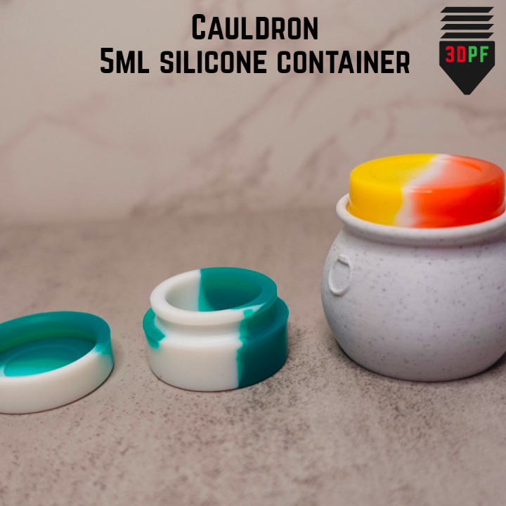 3D Printable 5ml Silicone Container Cauldron by MysticMesh3D