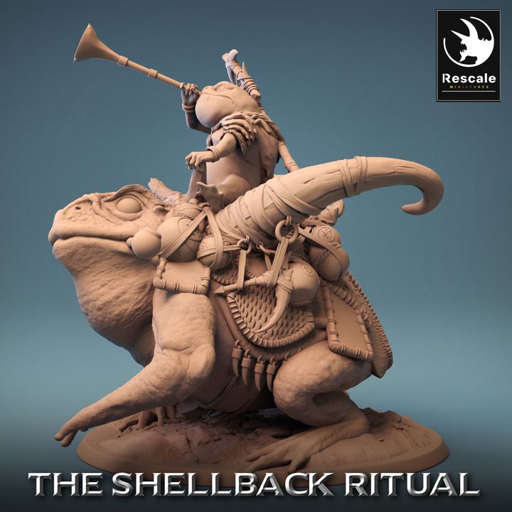 3D Printable ShellBack Mount Trumpet by Rescale Miniatures