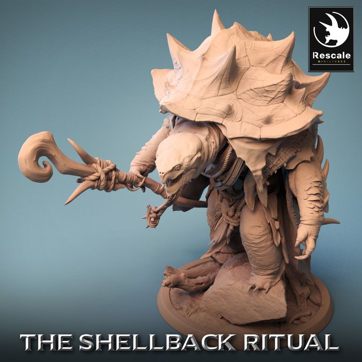3D Printable Pack Shaman Turtle by Rescale Miniatures