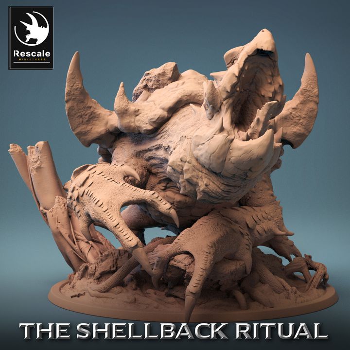 3D Printable ShellBack Dragon Turtle Roar by Rescale Miniatures