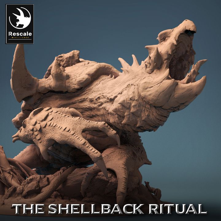 3D Printable ShellBack Dragon Turtle Roar by Rescale Miniatures
