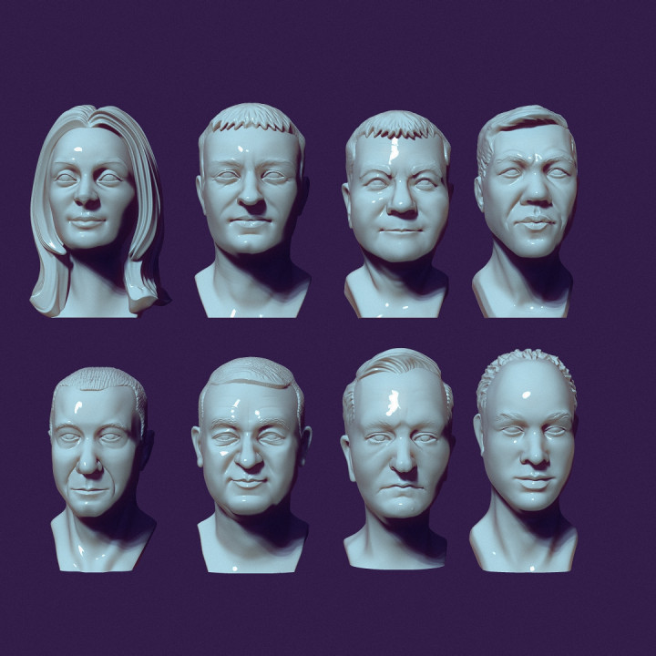 3D Printable RANDOM FACES by Viktoriya Kabanova