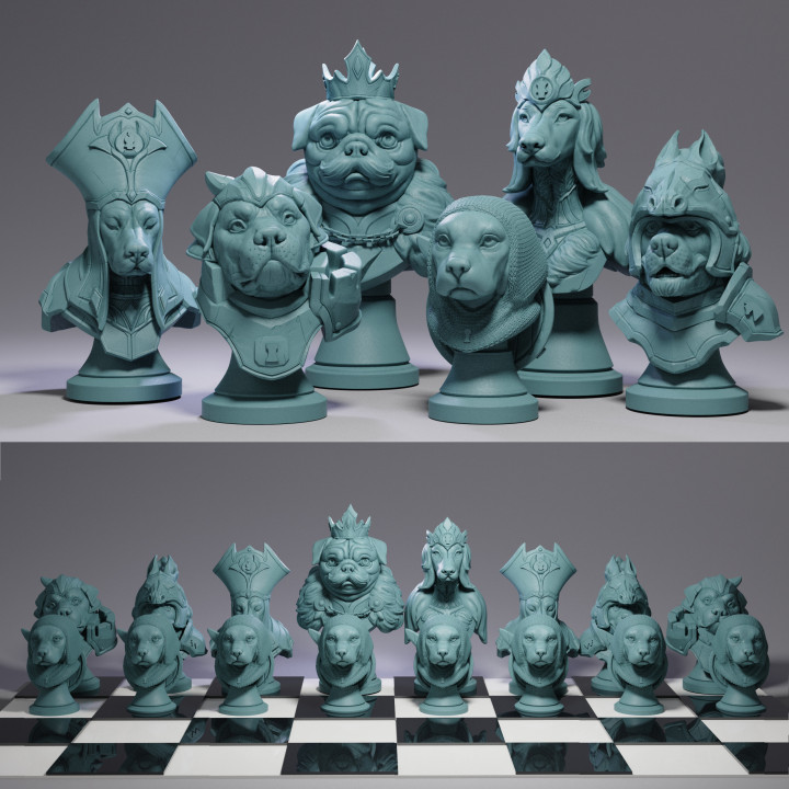 3D Printable Chess of dog by Art of V