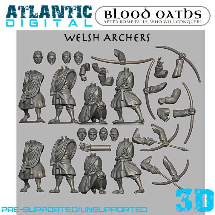 3D Printable Welsh Archers by Wargames Atlantic
