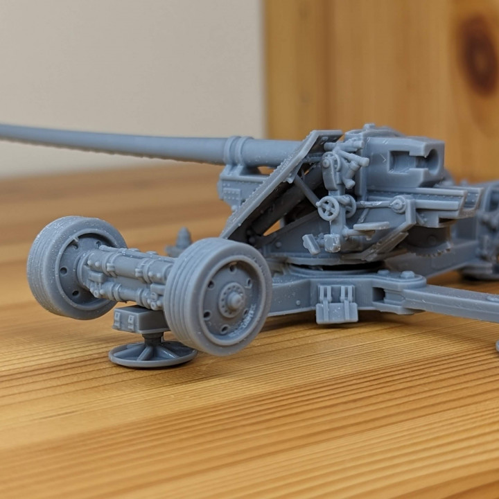 3D Printable 128mm anti-tank gun - Pak 44 (Germany, WW2) by Wargame3d