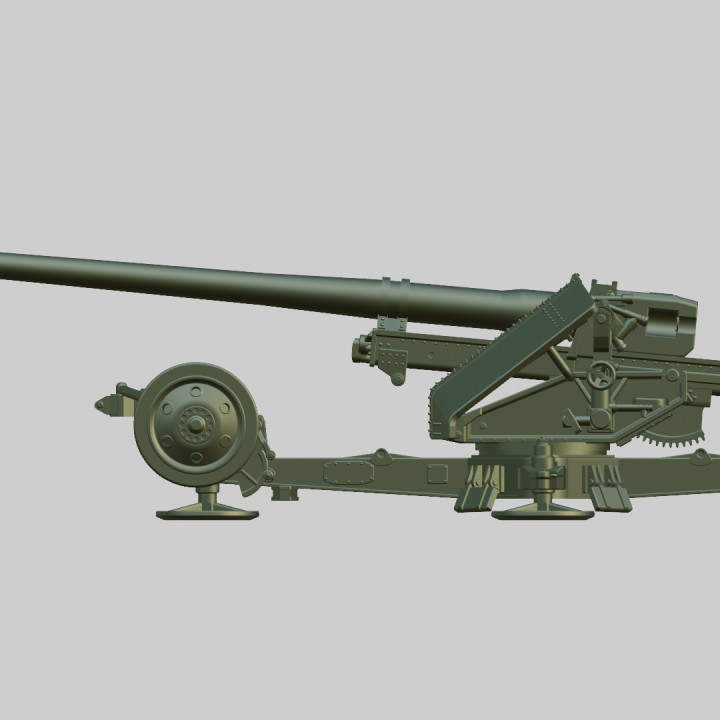 3D Printable 128mm anti-tank gun - Pak 44 (Germany, WW2) by Wargame3d