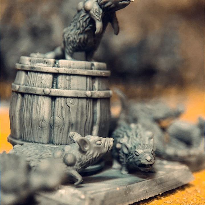 3D Printable Zombie Ship Rats by Landor Miniatures