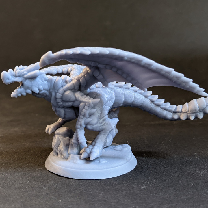 3D Printable Rock Dragon 32 mm Model (pre-supported) by Safehold