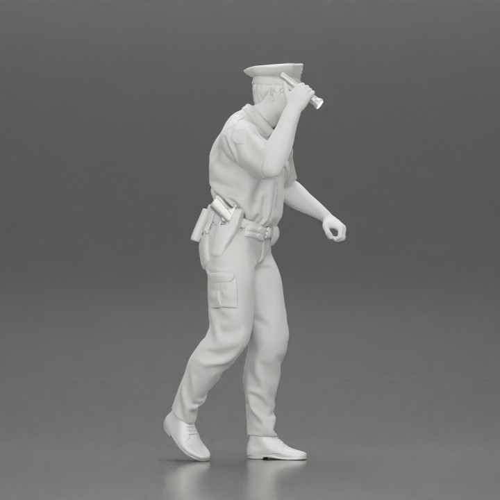 3D Printable Police man walking Searching With Flash Light by ...