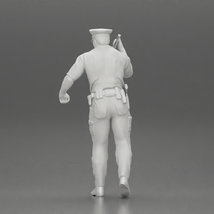 3D Printable Police man walking Searching With Flash Light by ...